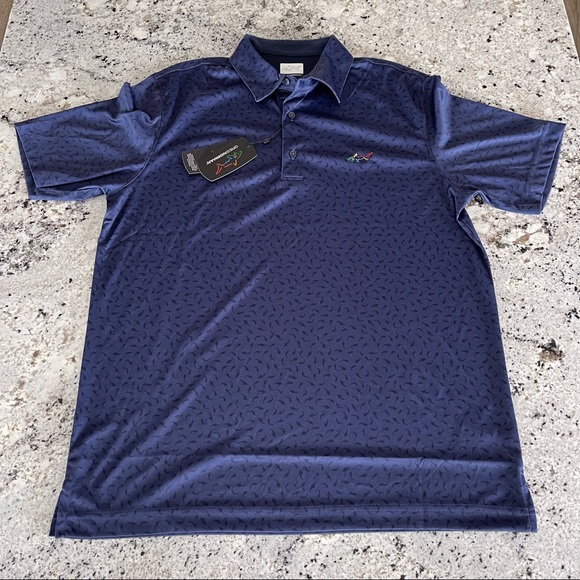 Greg Norman Collection | Shirts | Greg Norman Mens Navy Shark Polo ...